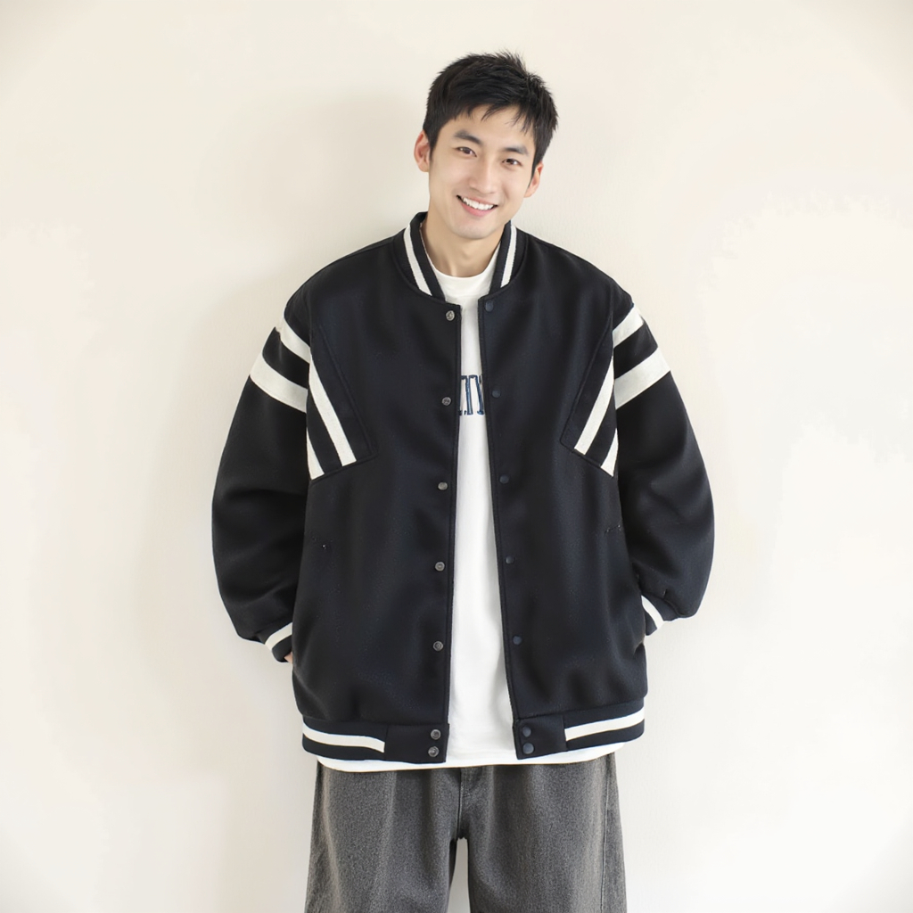HANLU เสื้อแจ็คเก็ตผู้ชายวัยรุ่นชุดเบสบอลหลวม | Shopee Thailand