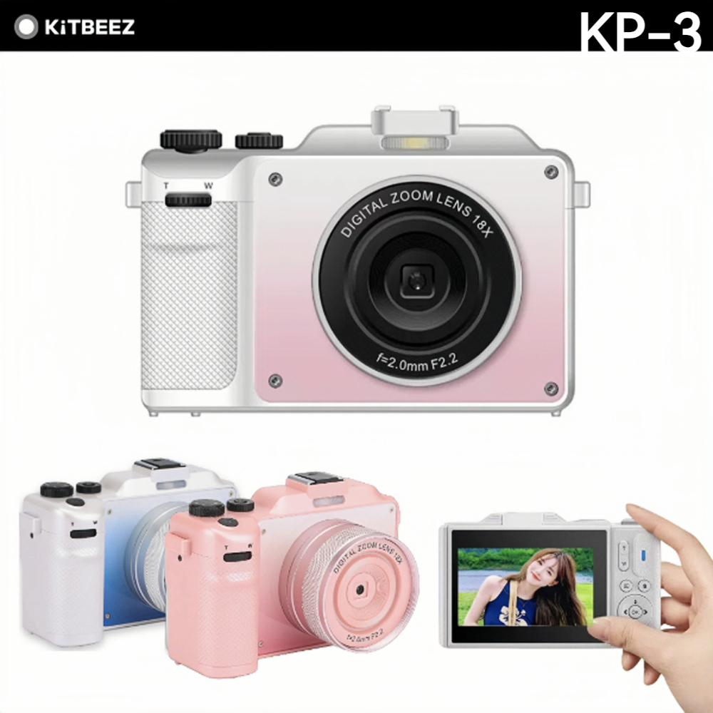 กล้อง KiTBEEZ KP-3 เรโทร 4K 56MP ซูมดิจิทัล 18X WiFi จอ 3 นิ้ว แบต ...