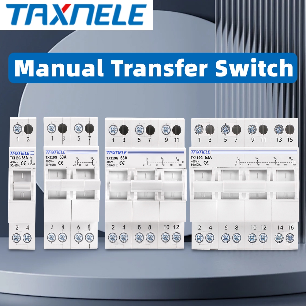 Taxnele 1P 2P 3P 4P 40A 63A MTS Dual Power Manual Transfer Din Rail Isolating Discounecting ...