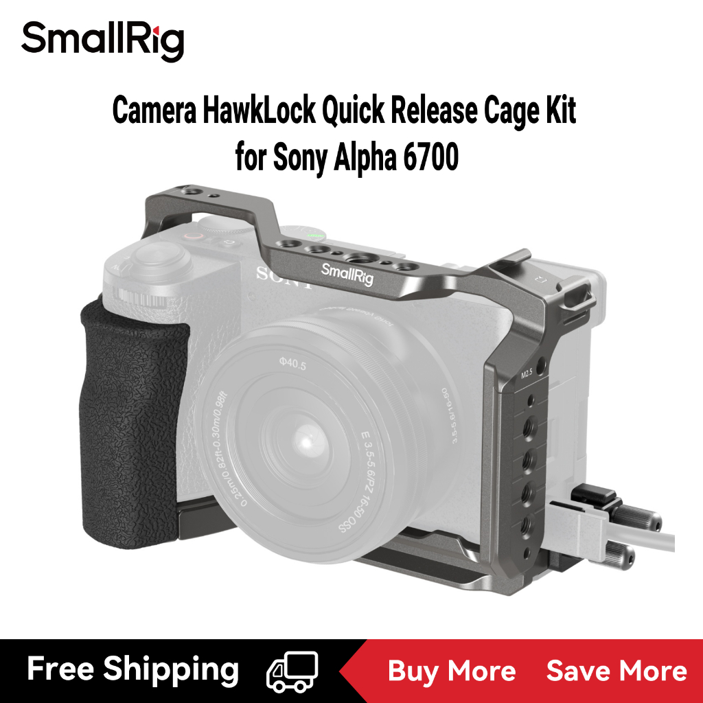 Smallrig สําหรับ Sony Alpha 6700, HawkLock Quick Release Cage Kit #5060, แผ่นติดรูปตัว ล พร้อม ...