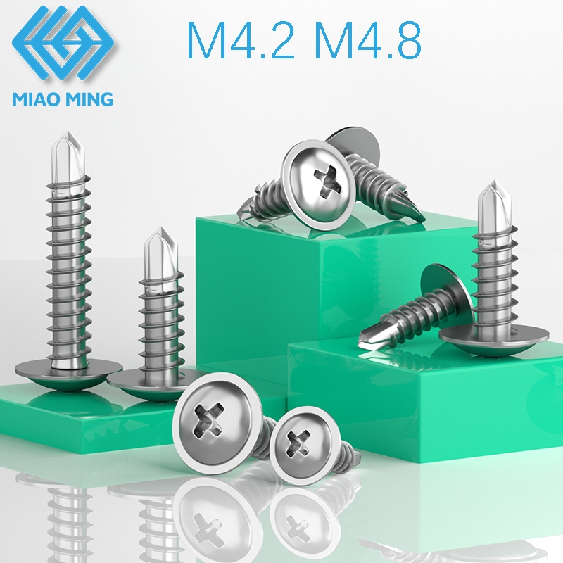 (คลังสินค้าพร้อม) M4.2 M4.8 สแตนเลส 410/304 หัวกลมสกรูเจาะตัวเอง410/304 ทนทาน MIAOMING | Shopee ...