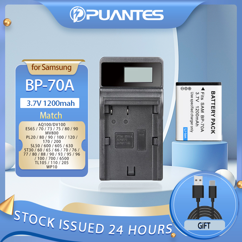 Puantes BP-70A/70A แบตเตอรี่+ช่องเดี่ยว LCD USB charger จับคู่กับ ...