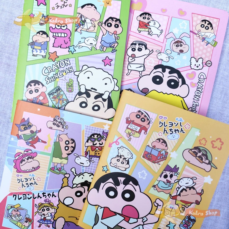 4ชิ้น การ์ตูน สีสมุดบันทึก Crayon Shin-chan Notebook ไดอารี่ สมุดบันทึก ...
