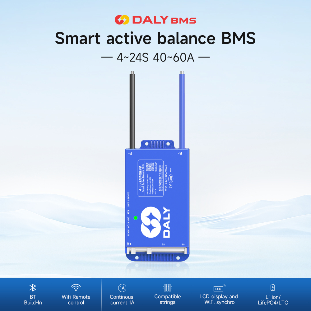 Daly 1A active balance bms สมาร์ท bms สําหรับ Lifepo Li-ion แบตเตอรี่ ...