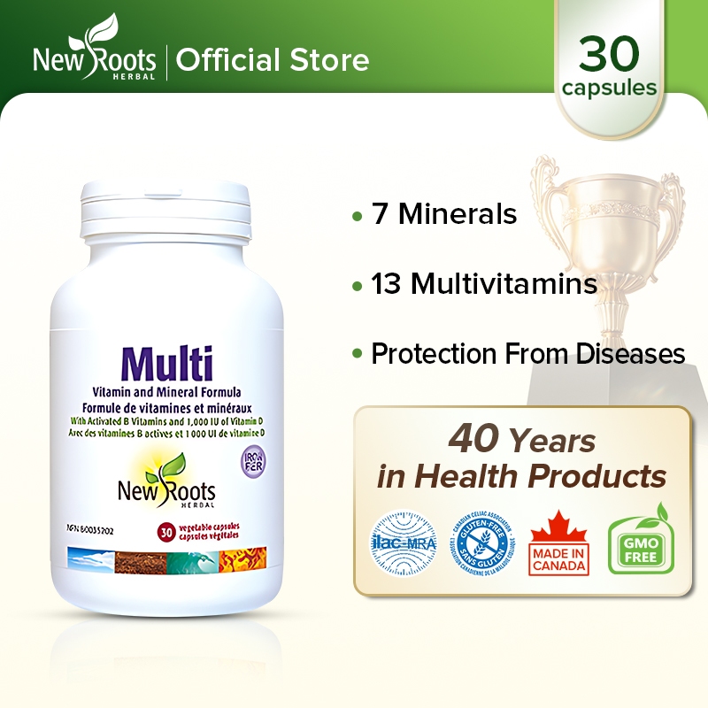 New Roots Herbal Multivitamin มัลติวิตามิน แร่ธาตุ 7 ชนิด+วิตามิน 13 ...