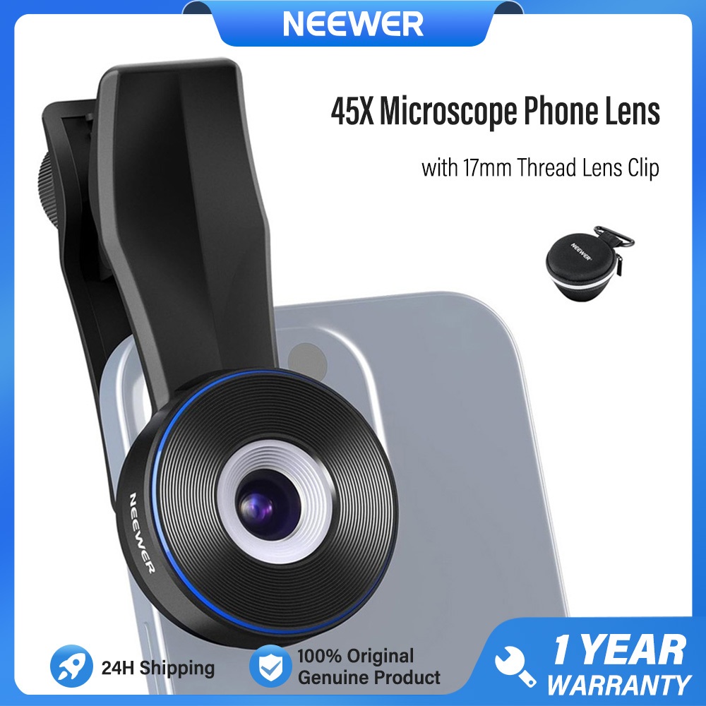 Neewer LS-32 PRO, เลนส์โทรศัพท์กล้องจุลทรรศน์พกพาขนาดเล็ก 45X พร้อมคลิป ...