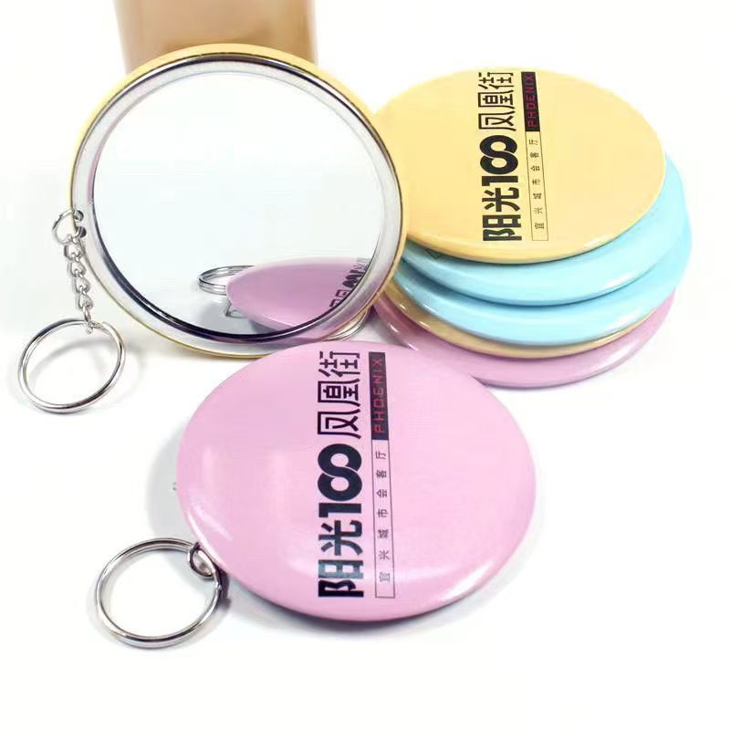 50 ชิ้น 75 มิลลิเมตรกระจกปุ่ม badges พวงกุญแจปุ่ม badge วัสดุกุญแจแหวน ...