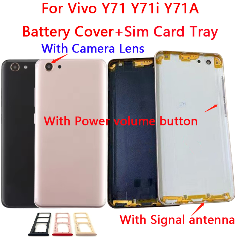 สําหรับ VIVO Y71 Y71i Y71A ฝาครอบแบตเตอรี่ + กรอบกลาง + ถาดซิมด้านหลัง ...