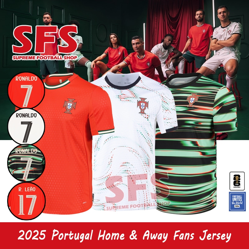 SSFS Top Quilty 2025 Portugal Jersey Fans Version Home Away Men ...