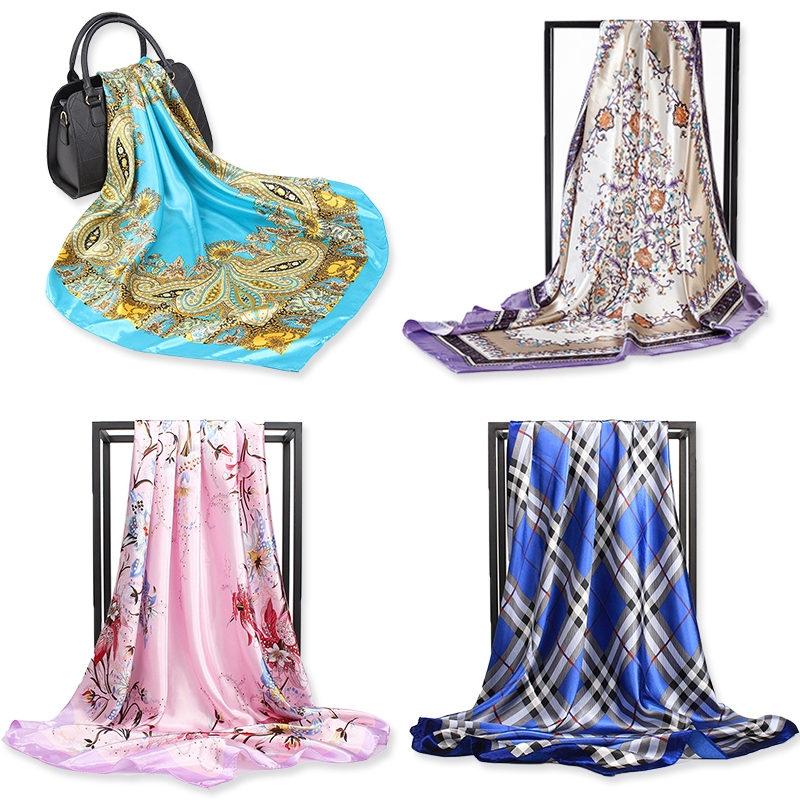 Parsimonious ผ้าคลุมหัว ผ้าคลุมไหล่ ผ้าไหมผ้าพันคอสแควร์เข็มขัด 90x90 ...