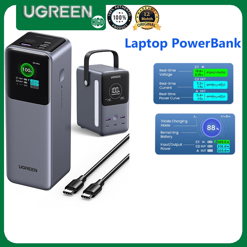 Ugreen Nexcode แล็ปท็อป Power Bank 300W 48000mah 200W 25000mah พร้อมจอ ...