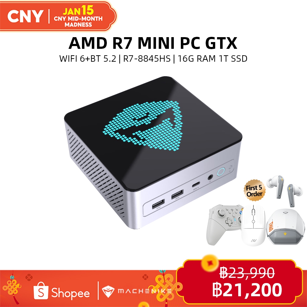Machenike Mini PC GTX AMD Ryzen7 8845HS 16G DDR5 RAM 1T SSD PCIE4.0 ...