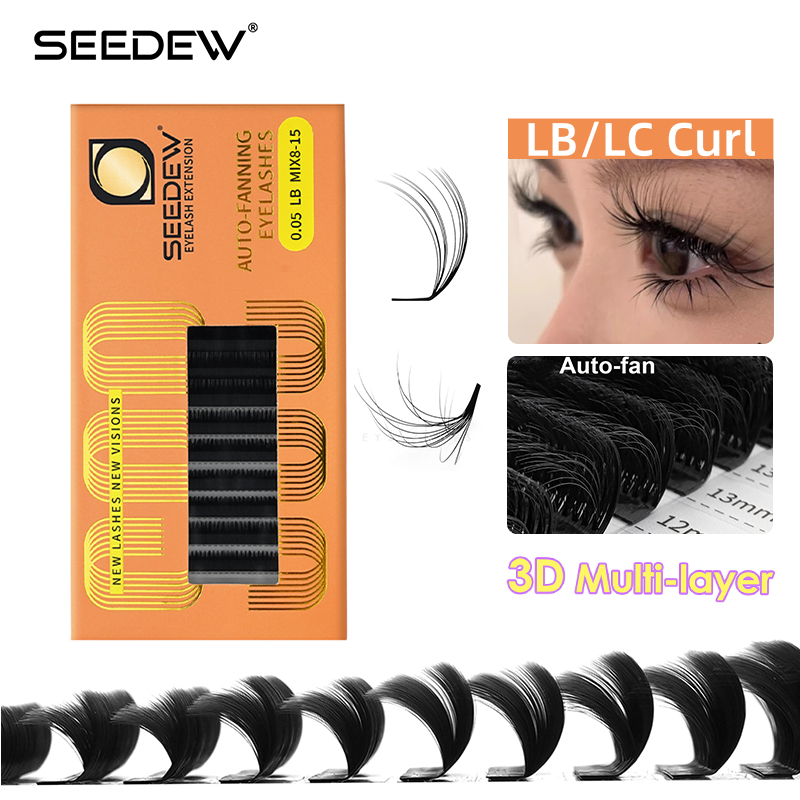 Seedew LB/LC หยิก Multi Layer ต่อขนตา Fluffy และ Messy 5D มังงะขนตา ...