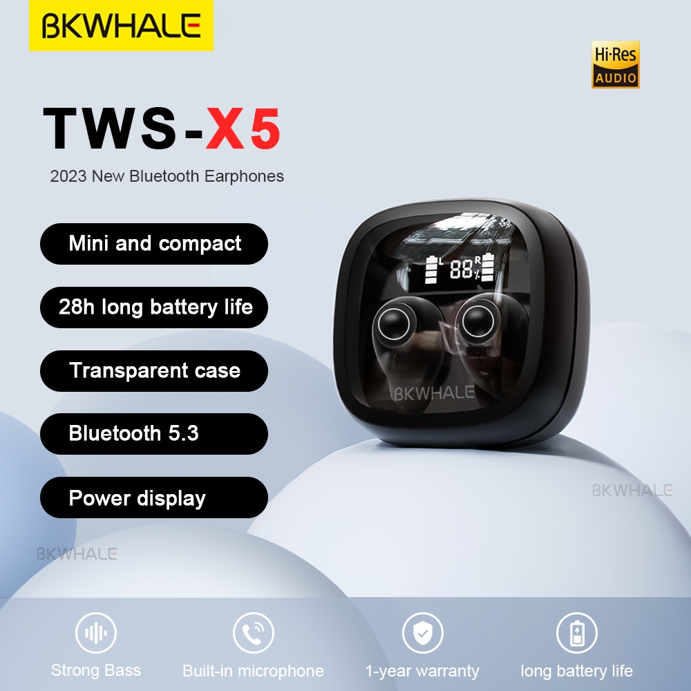 Bkwhale TWS X5 หูฟังบลูทูธไร้สาย สเตอริโอ พร้อมไมโครโฟน | Shopee Thailand