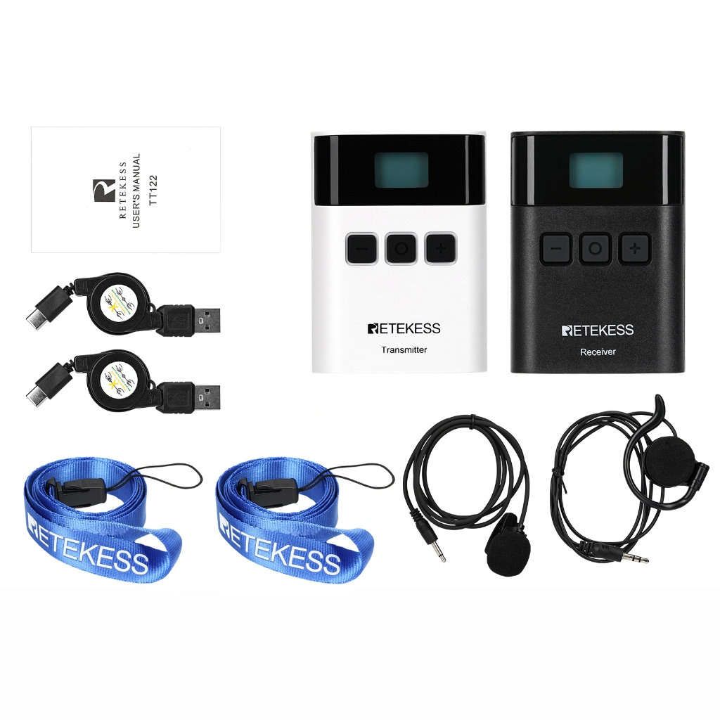 Retekess TT122 Tour Guide System 150m 2.4G Whisper Tour Guide System Church Interpretation ...
