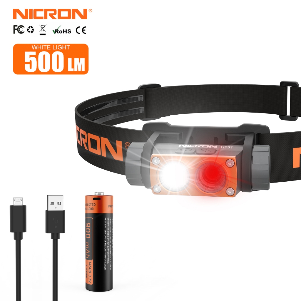 Nicron ไฟหน้า H15T 500 Lumens Double Led แสงสีขาวและแสงสีแดง Double ...