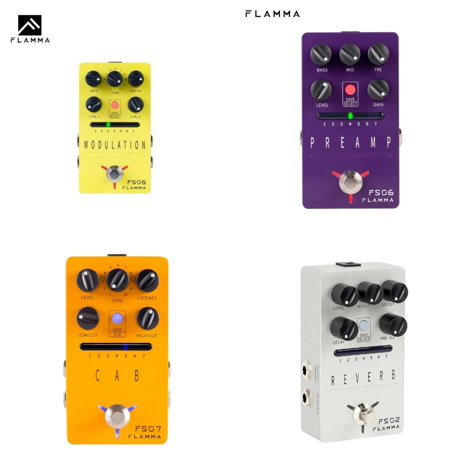 Flamma FS02/FS05/FS06/FS07 แป้นเหยียบปรีแอมป์กีต้าร์ดิจิตอล: 7 รุ่น ปรีแอมป์, จําลองตู้ในตัว ...