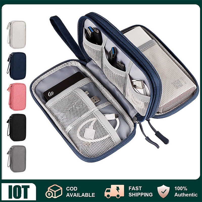 Travel Organizer, Power Bank Storage Bag พร้อมกระเป๋าเก็บสายเคเบิลสอง ...