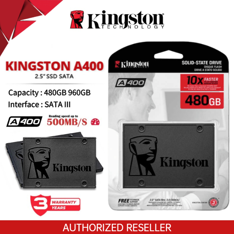 Kingston A400 480GB 960GB SATA3 2.5" ไดรฟ์โซลิดสเตต SSD ภายใน (SA400S37/480G) | Shopee Thailand