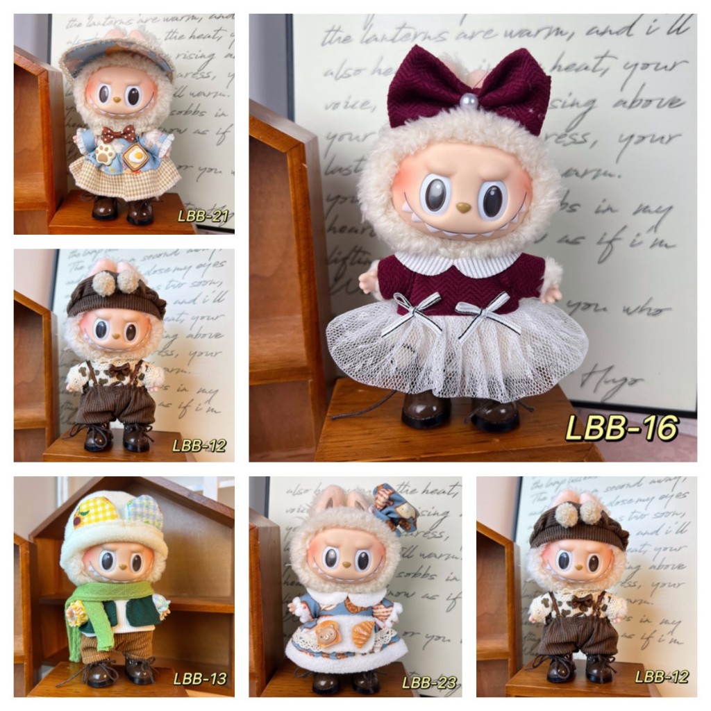 17cm Labubu Doll Clothes Set Sports and Leisure Suit for Labubu Dolls ...