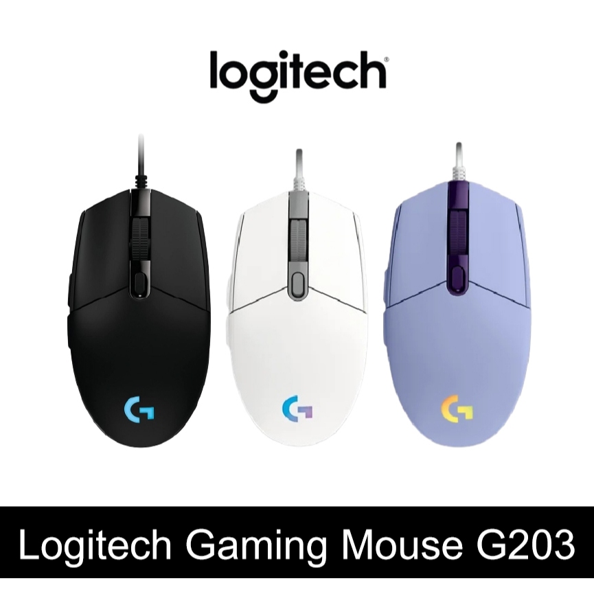 Logitech G203 LIGHTSYNC Wired Gaming Mouse (เมาส์เกมมิ่งไฟRGB 6ปุ่มตั้ง ...