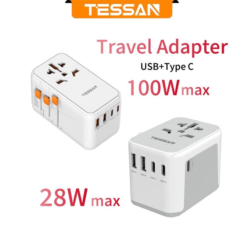TESSAN Universal Travel Adapter อะแดปเตอร์สําหรับเดินทางอเนกประสงค์ ...