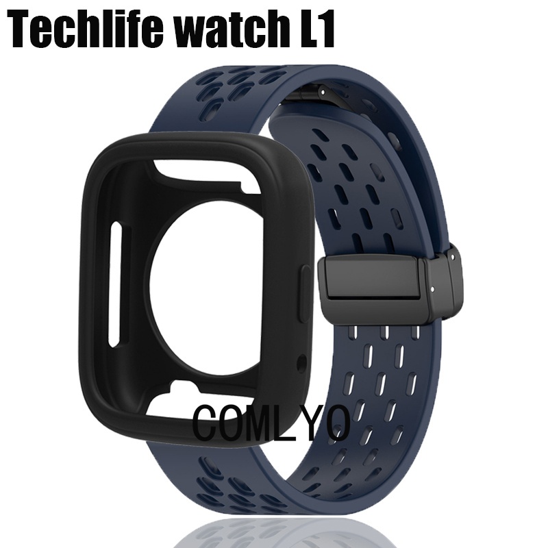 สําหรับ Techlife Watch L1 สายนาฬิกาอัจฉริยะเคสกันชนป้องกันซิลิโคนสายรัด ...