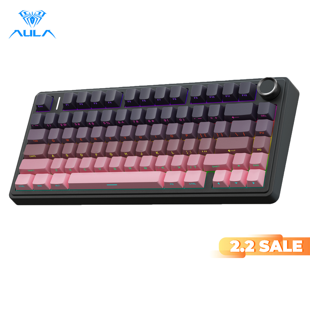 AULA F75 Mechanical Keyboard คีย์บอร์ดเล่นเกม แบบใช้สาย 75% 80 คีย์ RGB ...