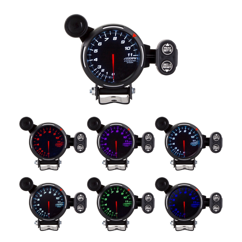 Universal 80MM Tachometer RPM Gauge มอเตอร์สเต็ปเปอร์ความเร็วสูง 7 สี 0 ...