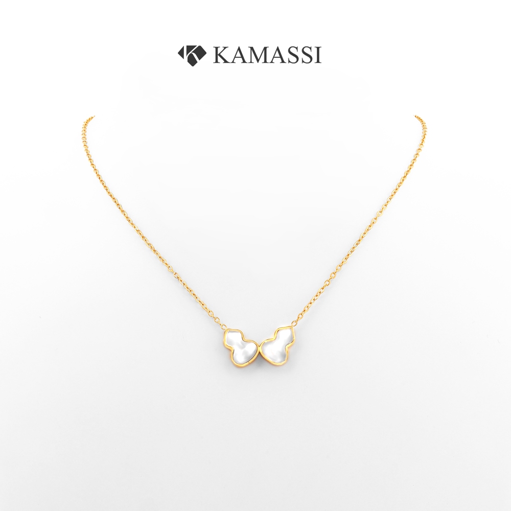 KAMASSI สร้อยคอรูปฟักทองสแตนเลส ไม่แพ้ง่าย ไม่ลอกดำ[ของขวัญฟรี]กล่อง ...