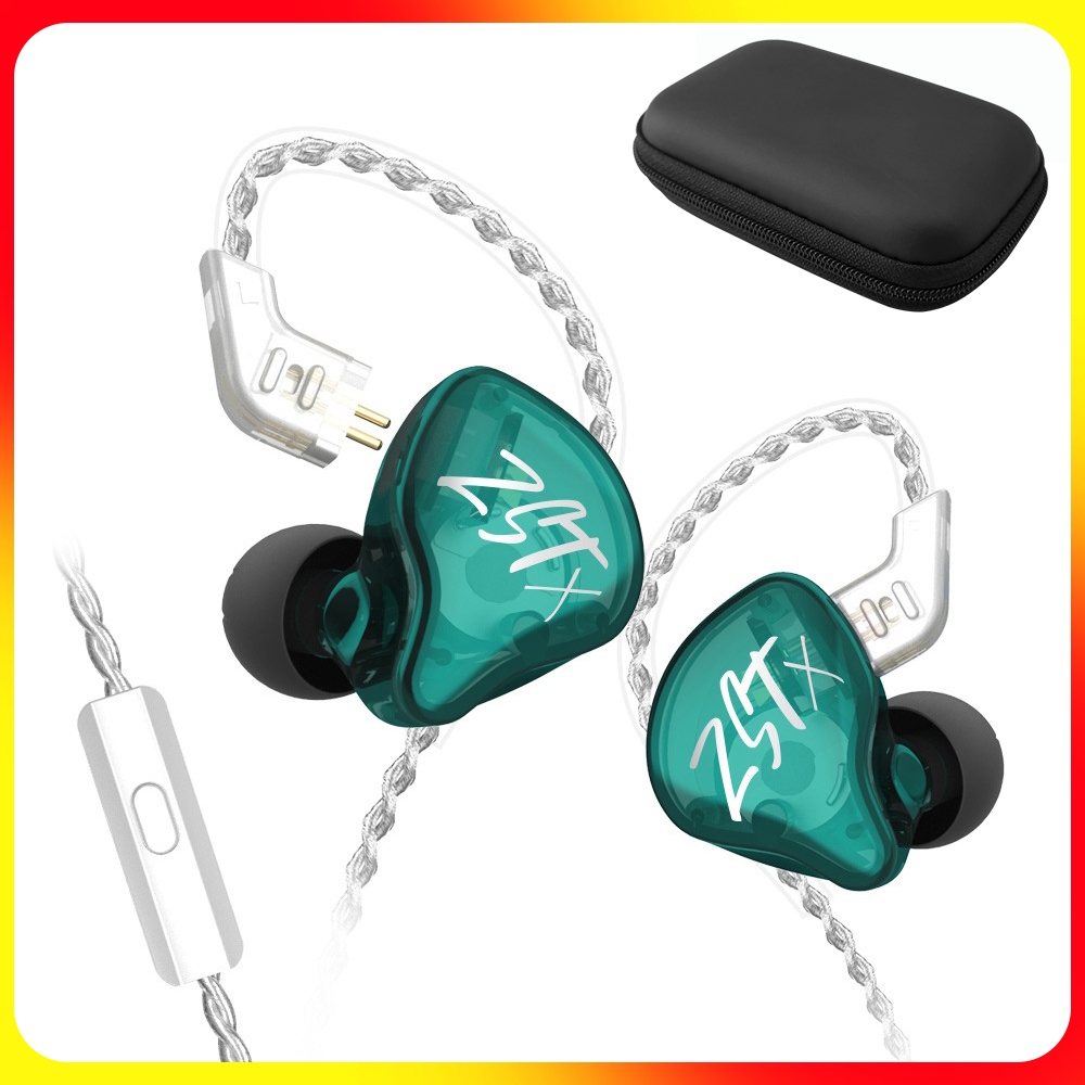 Faaeal KZ ZSTX ชุดหูฟังแบบมีสายเพิ่ม 10 มม.แบบไดนามิก Driver Monitor HiFi สเตอริโอ IEM หูฟัง 3 ...