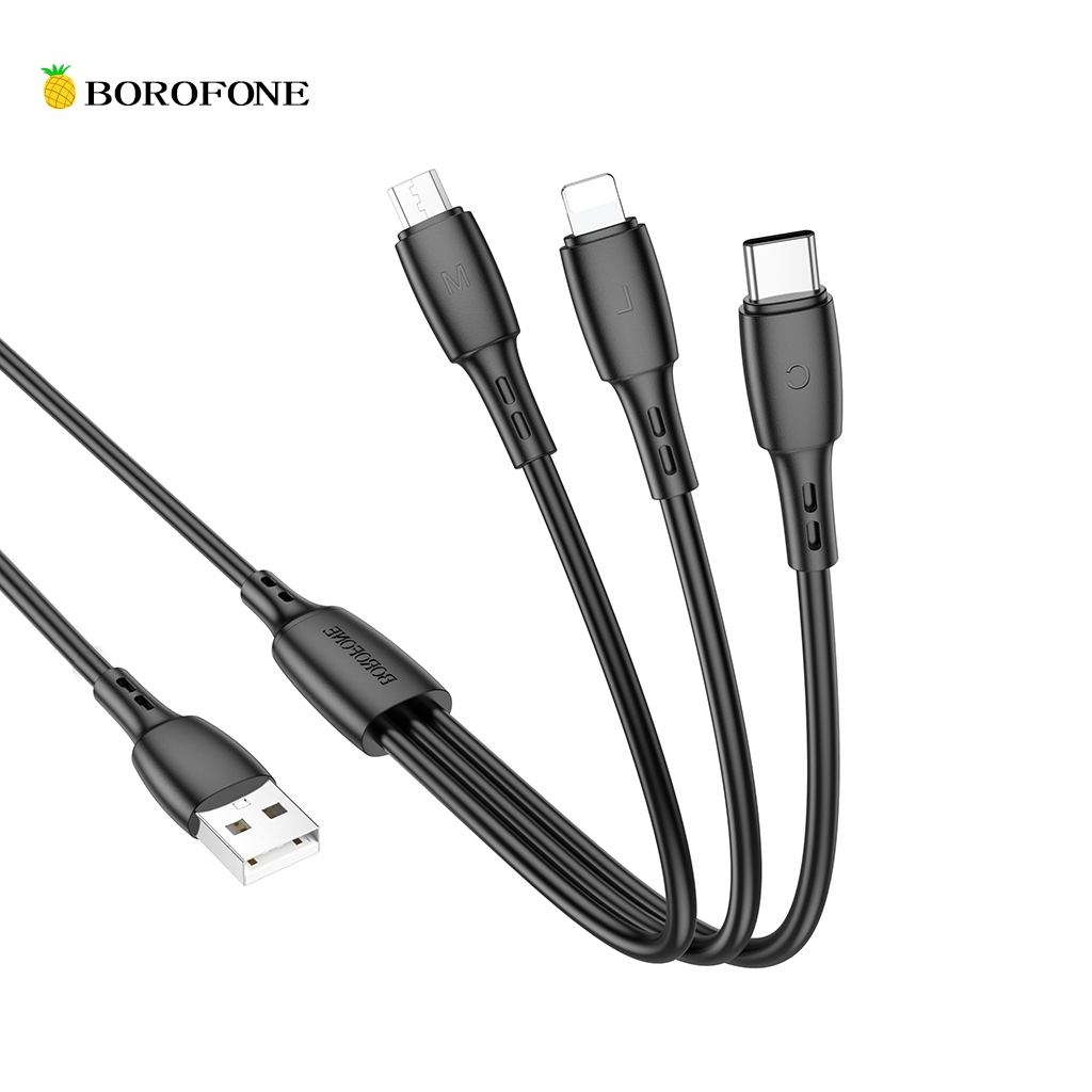 BOROFONE BX71 สายชาร์จ 3 in 1 รองรับการชาร์จ 2 A อย่างรวดเร็ว สามารถ ...