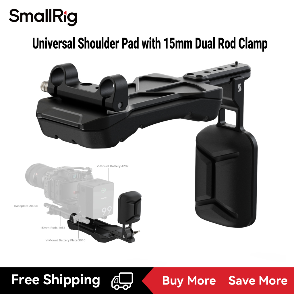 Smallrig Universal Camera Shoulder Pad 15mm Dual Rod Clamp #5153 ...