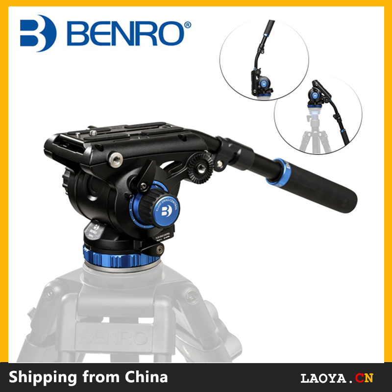 Benro S6N / S6 PRO Flat Base Fluid Video Head, 13.2 lb Max, 6 Step Counterbalance (0-5), 1/4"-20 ...