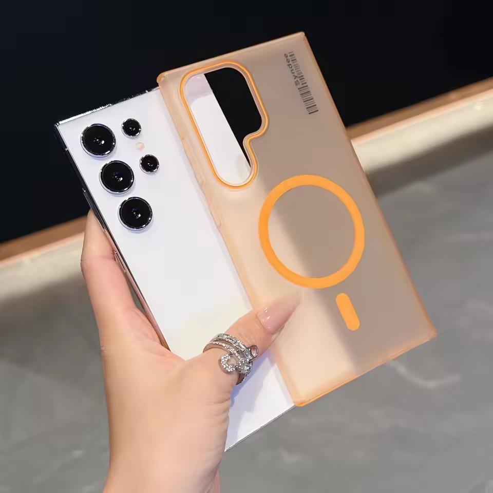 Ultra Thin Frosted โปร่งแสง Barcode สําหรับ Samsung S25 Plus S24 S23 S22 Note20 Ultra S21 S20 FE ...