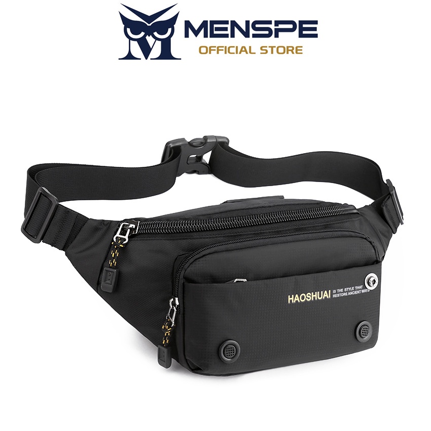 Menspe Men Bag Nylon Chest Bag Functional Waist Bag Crossbody Bag ...