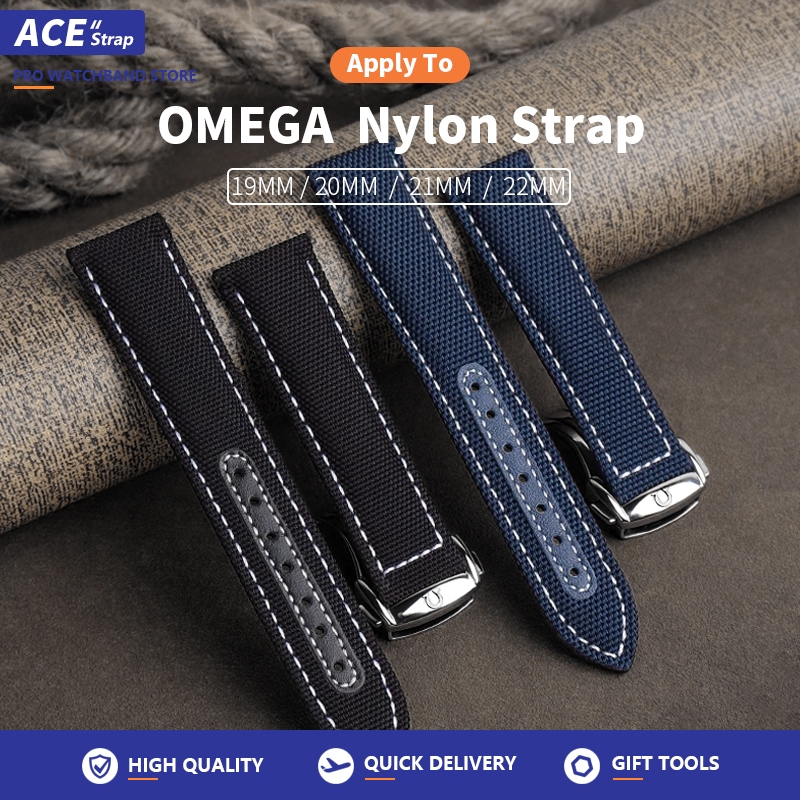 เหมาะสำหรับนาฬิกา OMEGA สายผ้าไนลอน 19mm 20mm 21mm 22mm เหมาะสำหรับ ...