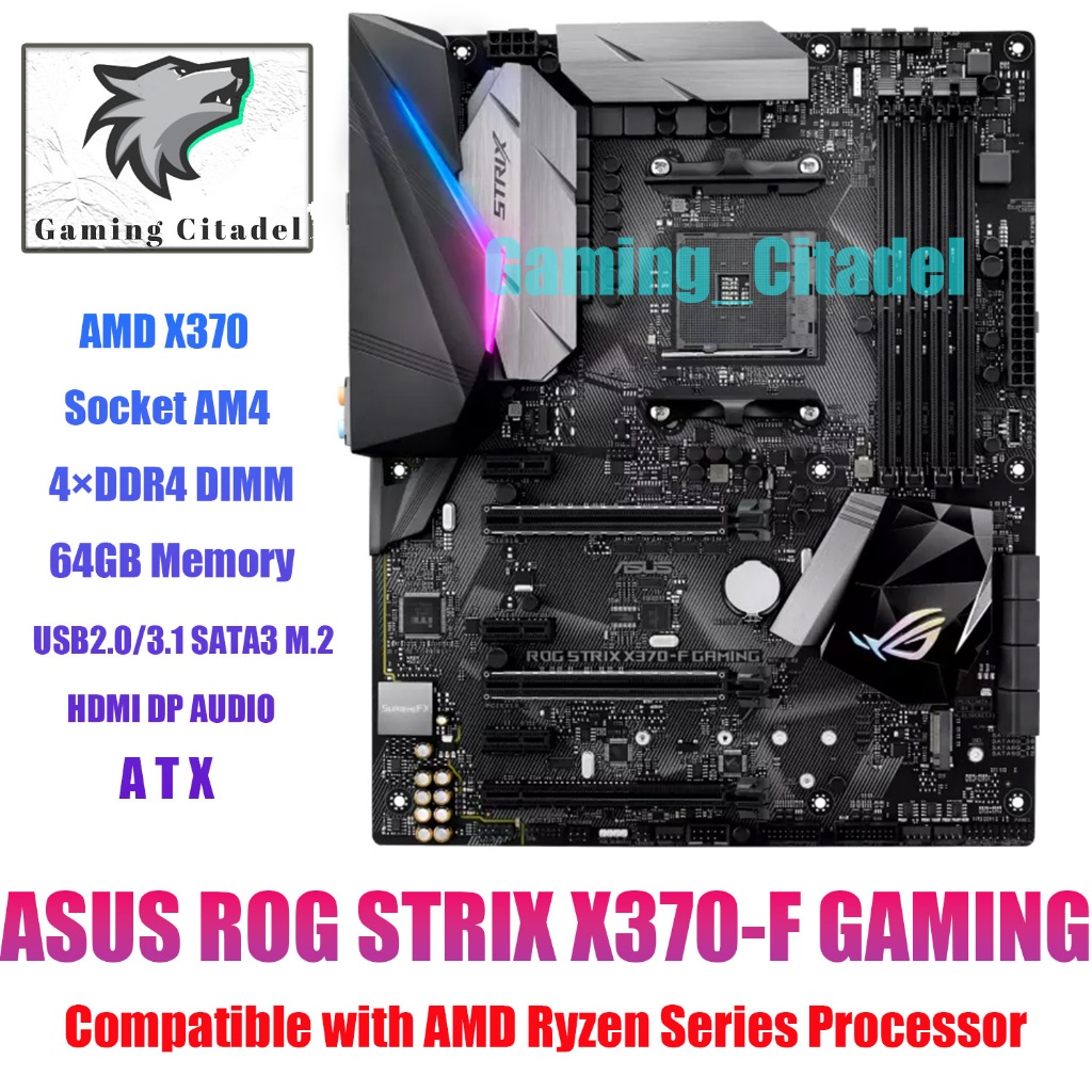 ใช้เมนบอร์ด ASUS ROG X370-F ATX DDR4 รองรับโปรเซสเซอร์ AMD Ryezen Series | Shopee Thailand