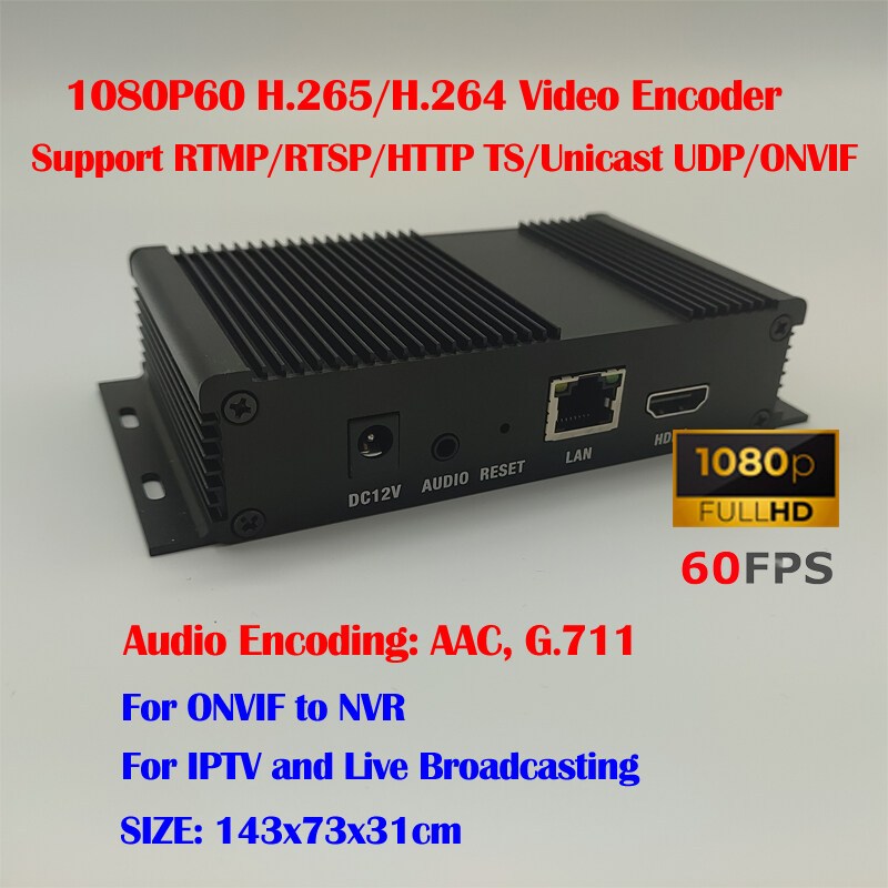H.265/h.264 HDMI Video Encoder รองรับ RTSP,RTMP,Unicast UDP,HTTP TS ...
