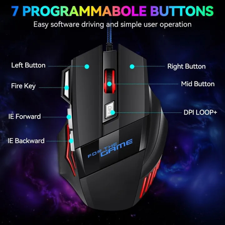Yisong เมาส์เกมมิ่ง Gaming Mouse MS-7 เมาส์ออปติคอล RGB เมาส์เล่นเกม ...