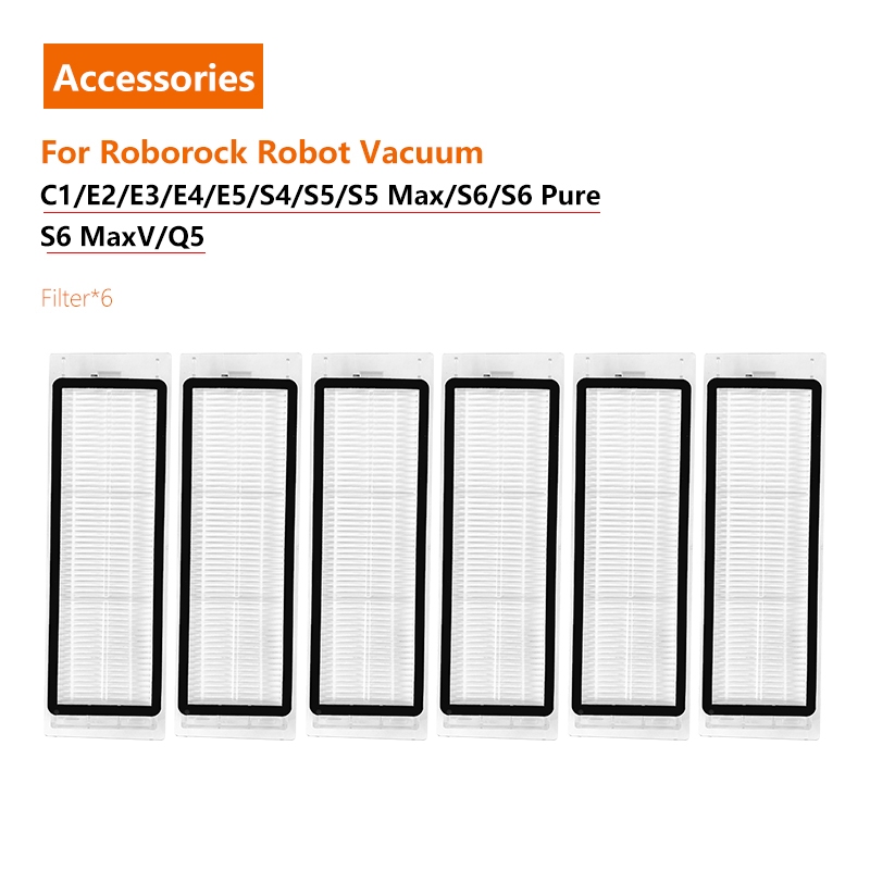 สําหรับ Roborock เครื่องดูดฝุ่นหุ่นยนต์อะไหล่ 6 แพ็คกรอง C1/E2/E3/E4/E5/S4/S5/S5 Max/S6/S6 Pure ...