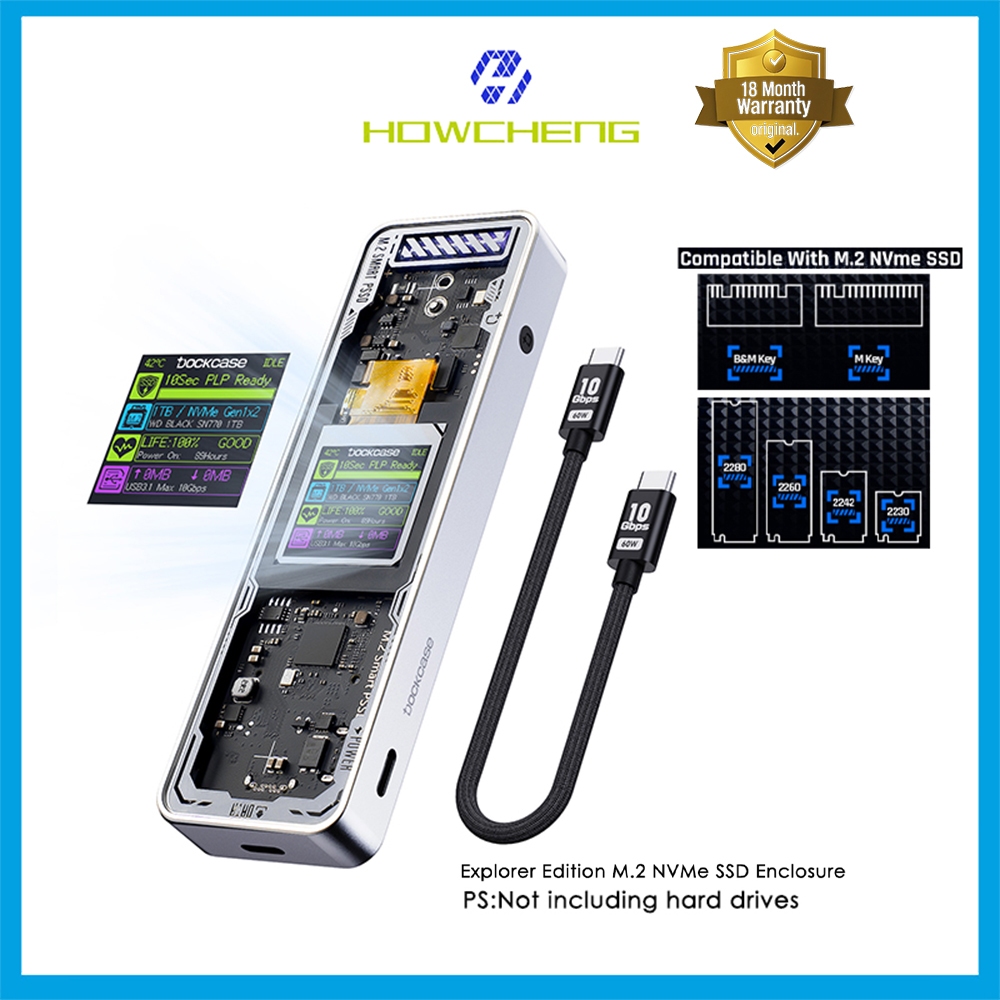 Dockcase Explorer Edition M.2 NVMe SSD Enclosure รองรับ 10s PLP ป้องกันเขียนข้อมูล Loss USB 3.2 ...