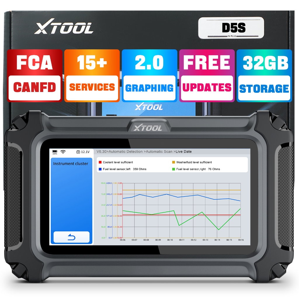 Xtool D5S เครื่องมือวินิจฉัยรถยนต์ 15 บริการรีเซ็ต OBD2 เครื่อง ...