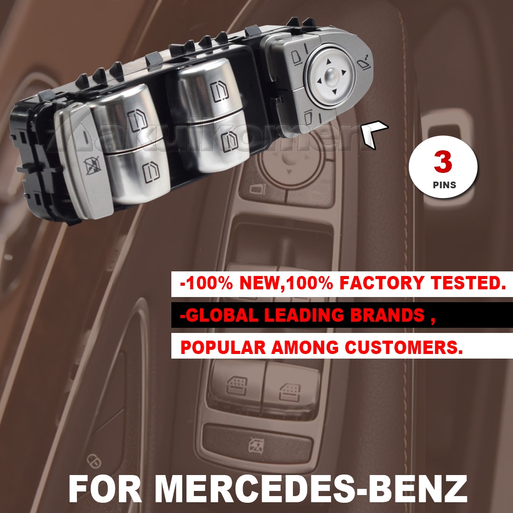ยี่ห้อใหม่คุณภาพสูงสีขาวไฟฟ้าสวิทช์กระจกเหมาะสําหรับ Mercedes-Benz S550 ...