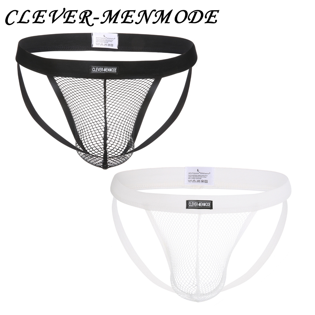 CLEVER-MENMODEชุดชั้นในชายเซ็กซี่ตาข่ายBackless Hollow Butt Thongs G ...