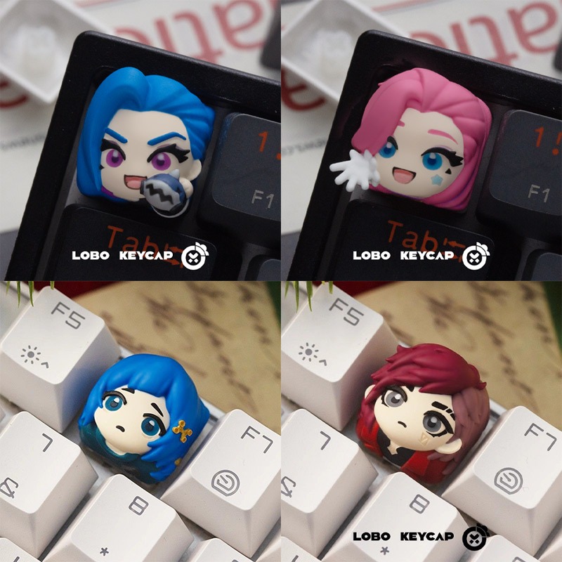 Lol Jinx Keycap น่ารักการ์ตูน 3D สร้างสรรค์น่ารัก MX สวิทช์คีย์บอร์ด ...