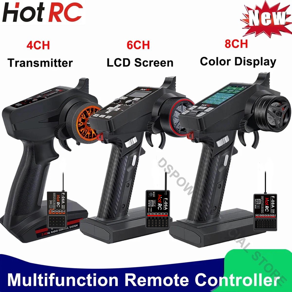 Hotrc CT8A CT6A CT4A 4CH 6CH 8CH รีโมตควบคุมส่งสัญญาณวิทยุ 2.4Ghz พร้อม ...