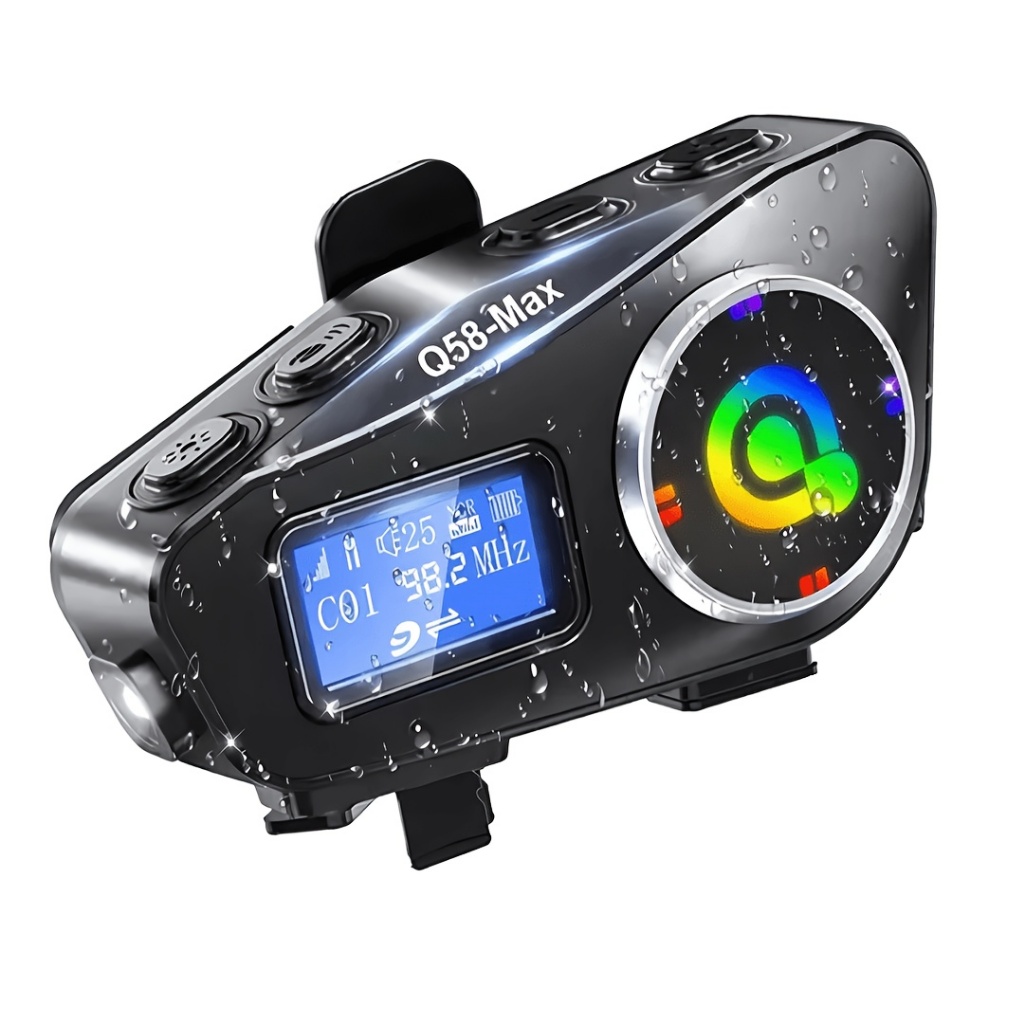 Q58 Max อุปกรณ์เสริมรถจักรยานยนต์หมวกกันน็อคอินเตอร์คอมชุดหูฟังหูฟัง ...