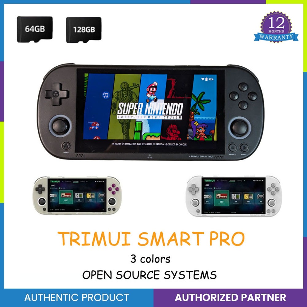 Trimui Smart Pro เกมคอนโซลมือถือ 4.96IPS หน้าจอ Linux ระบบจอยสติ๊ก RGB ...