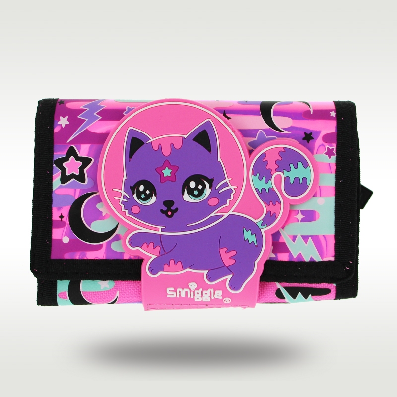 ออสเตรเลีย Smiggle Original กระเป๋าสตางค์เด็ก Rose Red Space Cat ...
